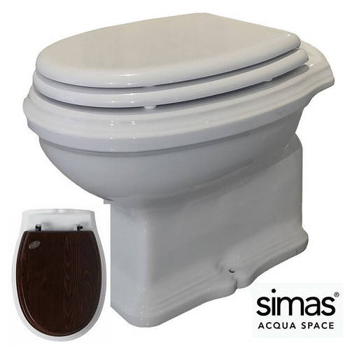 Приставной ретро унитаз с деревянным сиденьем Simas Arcade Италия (ID#1037934132), цена: 21190 ...