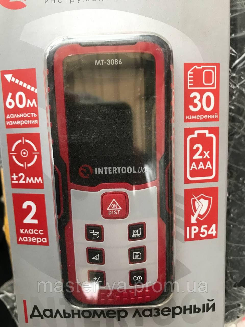 Дальномер Лазерный 60м, Цветной Дисплей INTERTOOL — Купить Недорого на Bigl.ua (1547067321)