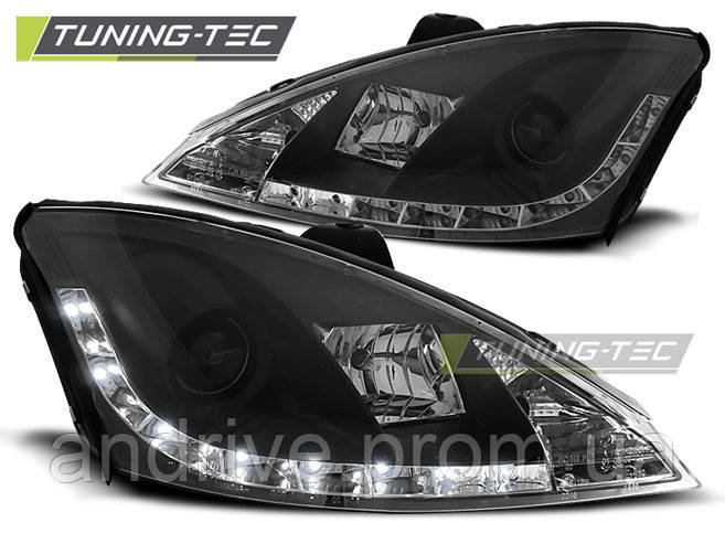 Передние Фары Ford Focus (2001-2004) Тюнингованные Чёрные с Диодной ...
