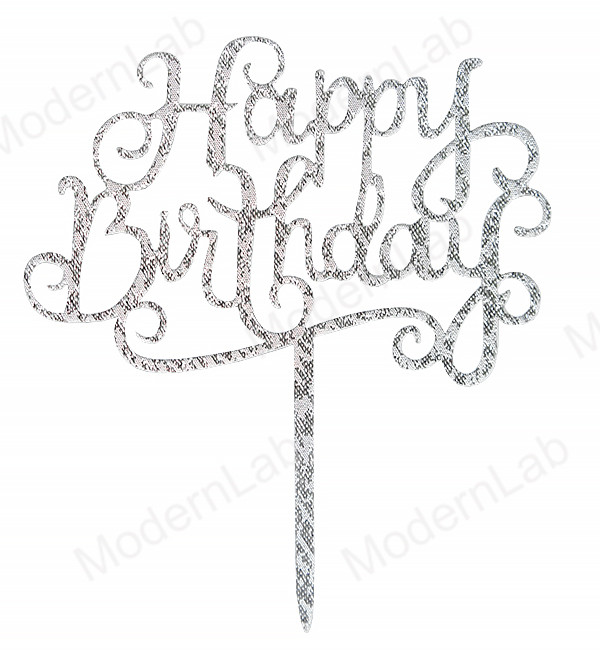 Топпер для торта "HB Silver", размер - 17х14,5 см, акрил (ID#1672024317 ...