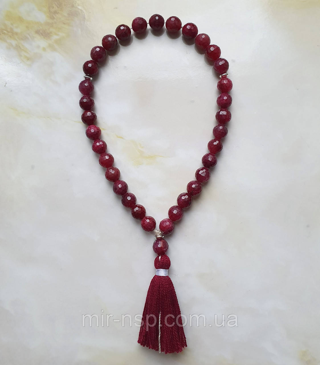Эксклюзивные Четки-браслет 100% Натуральный Рубин 8 Мм Вес 36,5г 33 ...