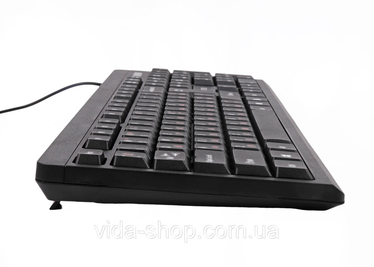 Купити Клавіатура standard, USB, rus/rus, чорна Maxxter KB-112-U - Vida-Shop, ціна 278 ₴ - Prom ...