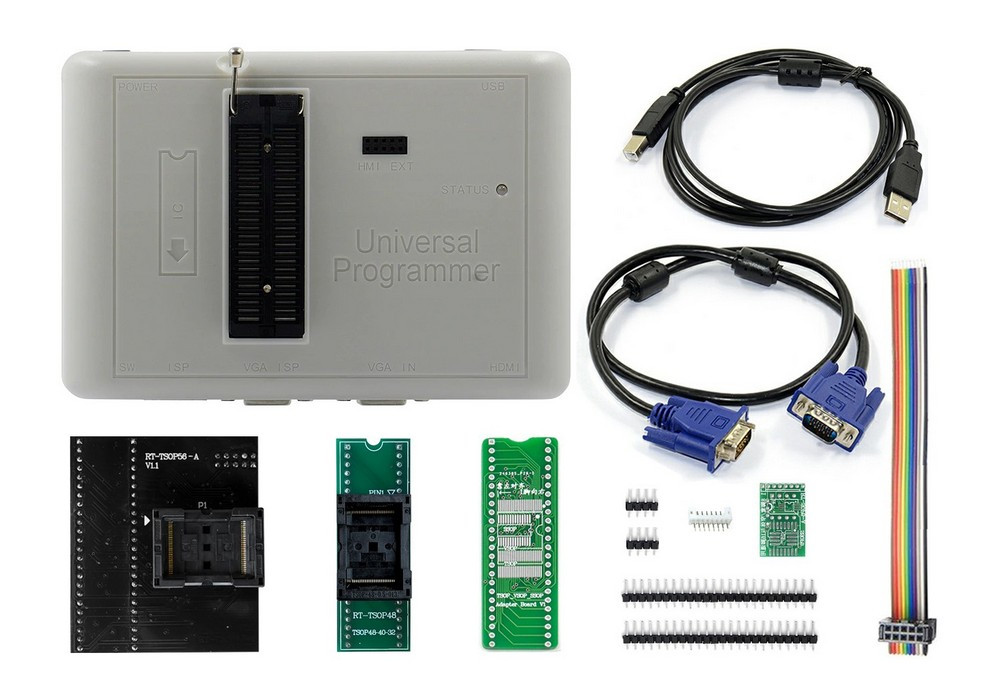 Программатор RT809H + адаптеры TSOP56 TSOP48 /eMMC NAND BGA153 BGA63 ...