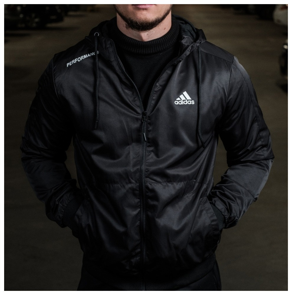 Мужская Куртка Adidas, Черная Осенняя / Весенняя Ветровка Адидас ...