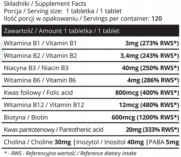 SOWELO ВІТАМІН B КОМПЛЕКС 120 ТАБЛЕТОК (ID#1555657810), цена: 563 ...