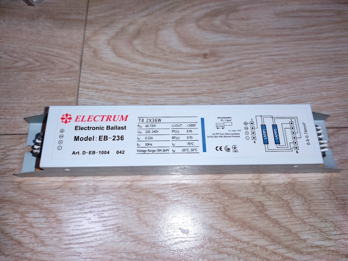 Электронный Балласт 2х36w балласт для люм. ламп ЕВ-236 Electrum ...