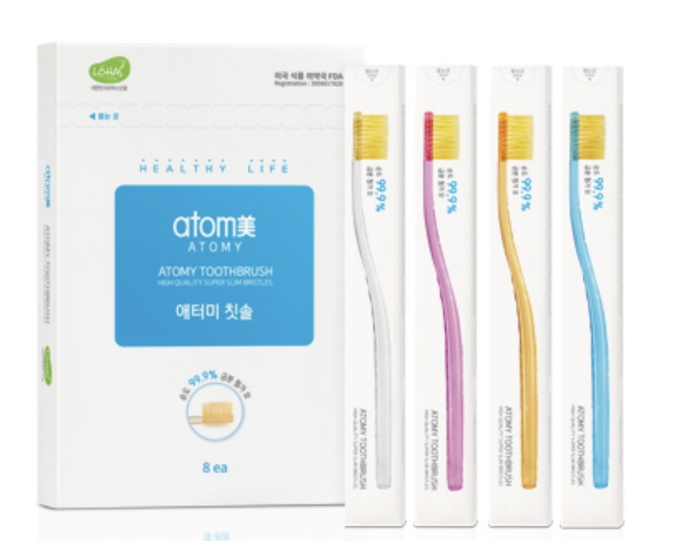 Atomy toothbrush. Набір зубних щіток Атомі з іонами золота. (8шт ...