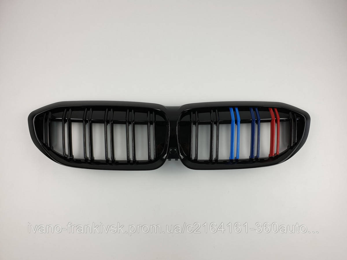 Решетка радиатора на BMW 3 G20, G21 2019- черный глянец в М стиле ...