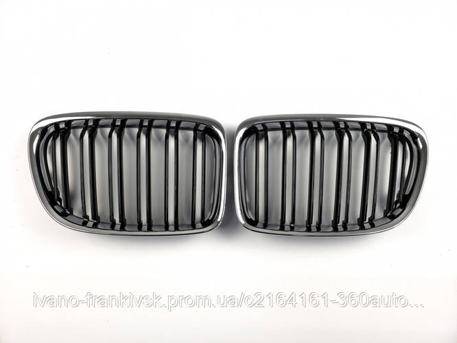 Купить Решетка радиатора на BMW X1 E84 2012-2015 черный глянец с хромом ...