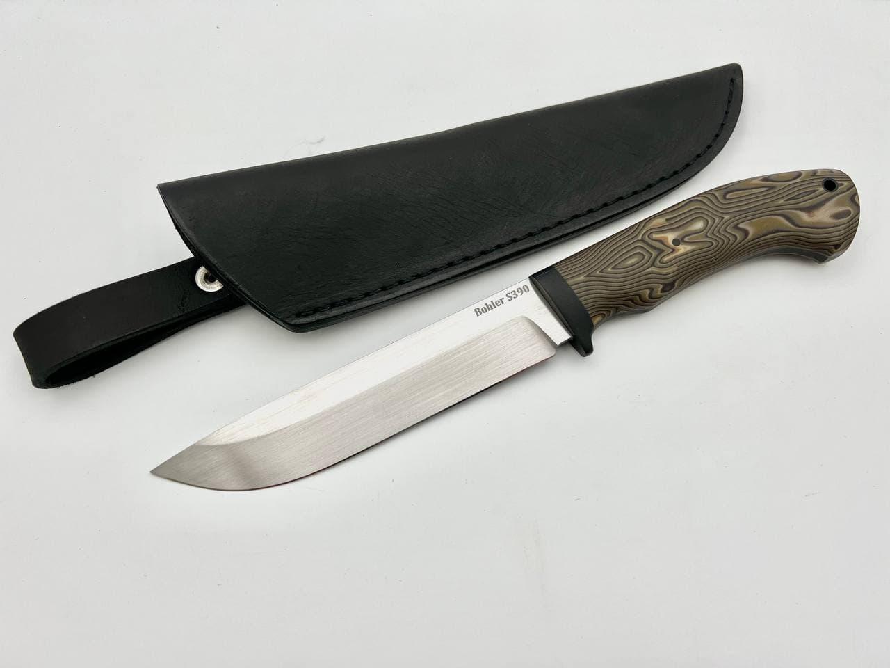 Нож Ручной Работы для Охоты и Рыбалки «Резак» с Кожаными Ножнами S390 ...