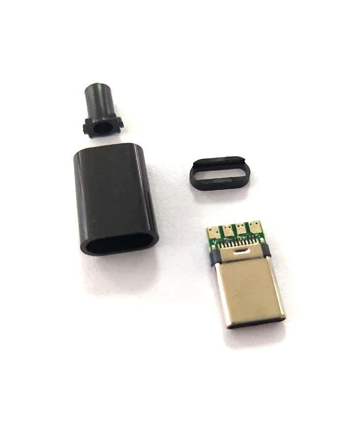 Штекер Usb Type C розборний на кабель для пайки Чорний Id 1557936639