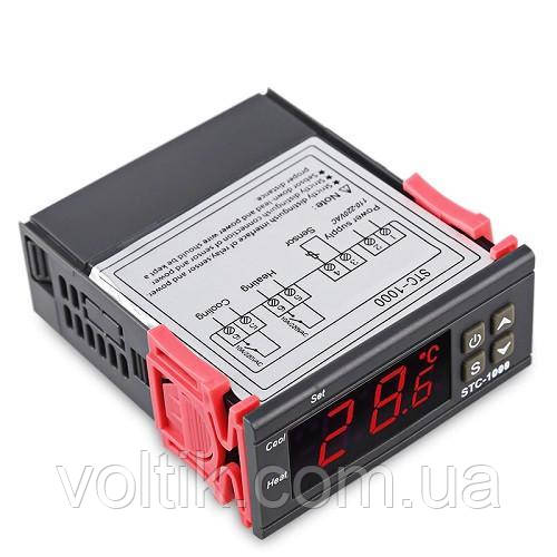 Терморегулятор STC-1000 (точність 0.1°C), 220В, два реле 10А, Термостат ...
