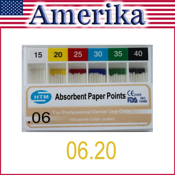 Бумажные штифты 06 #20, Absorbent Paper Points 20/06 (HTM) 100 шт (ID ...