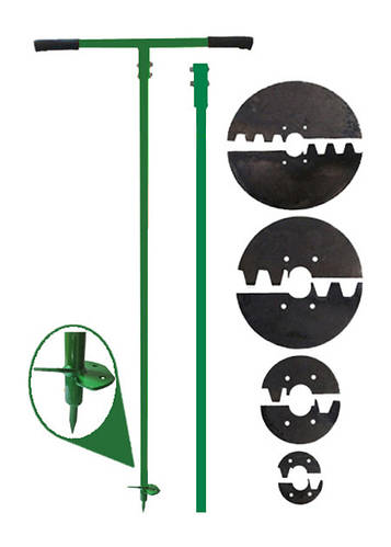 Бур садовий ручний БРЗ сталь 65Г 4 діаметра з подовжувачем (TPdl-480405), ціна: 3221 ₴, купити ...