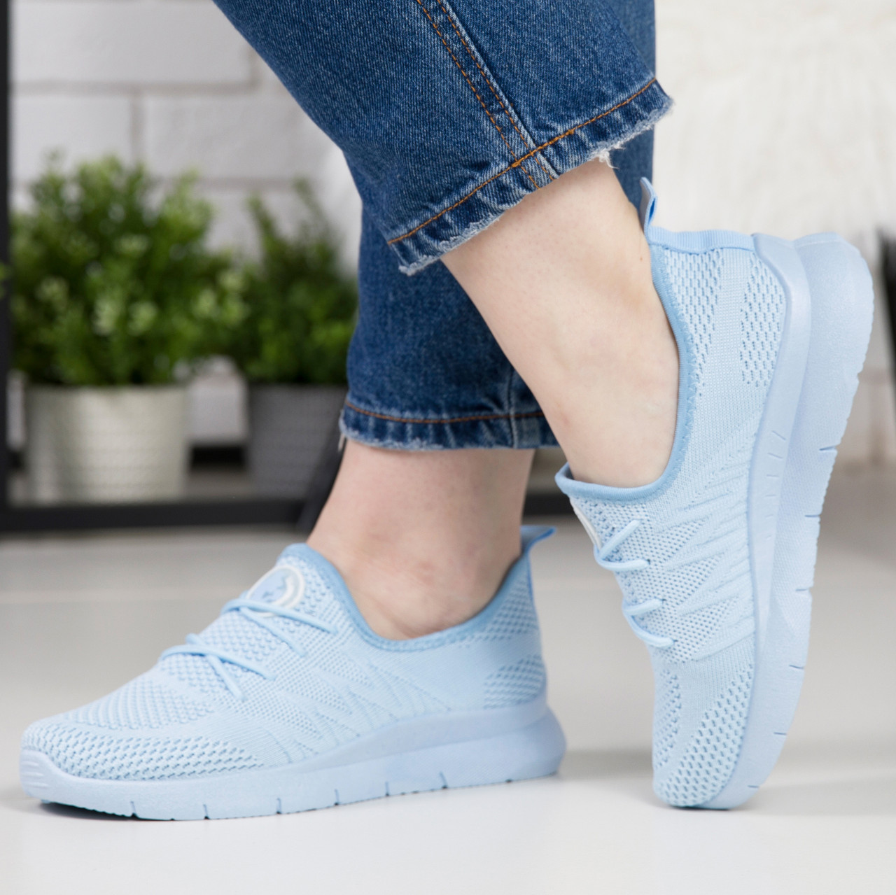 Купить Кроссовки женские голубые сетка на лето дешево от интернет ...