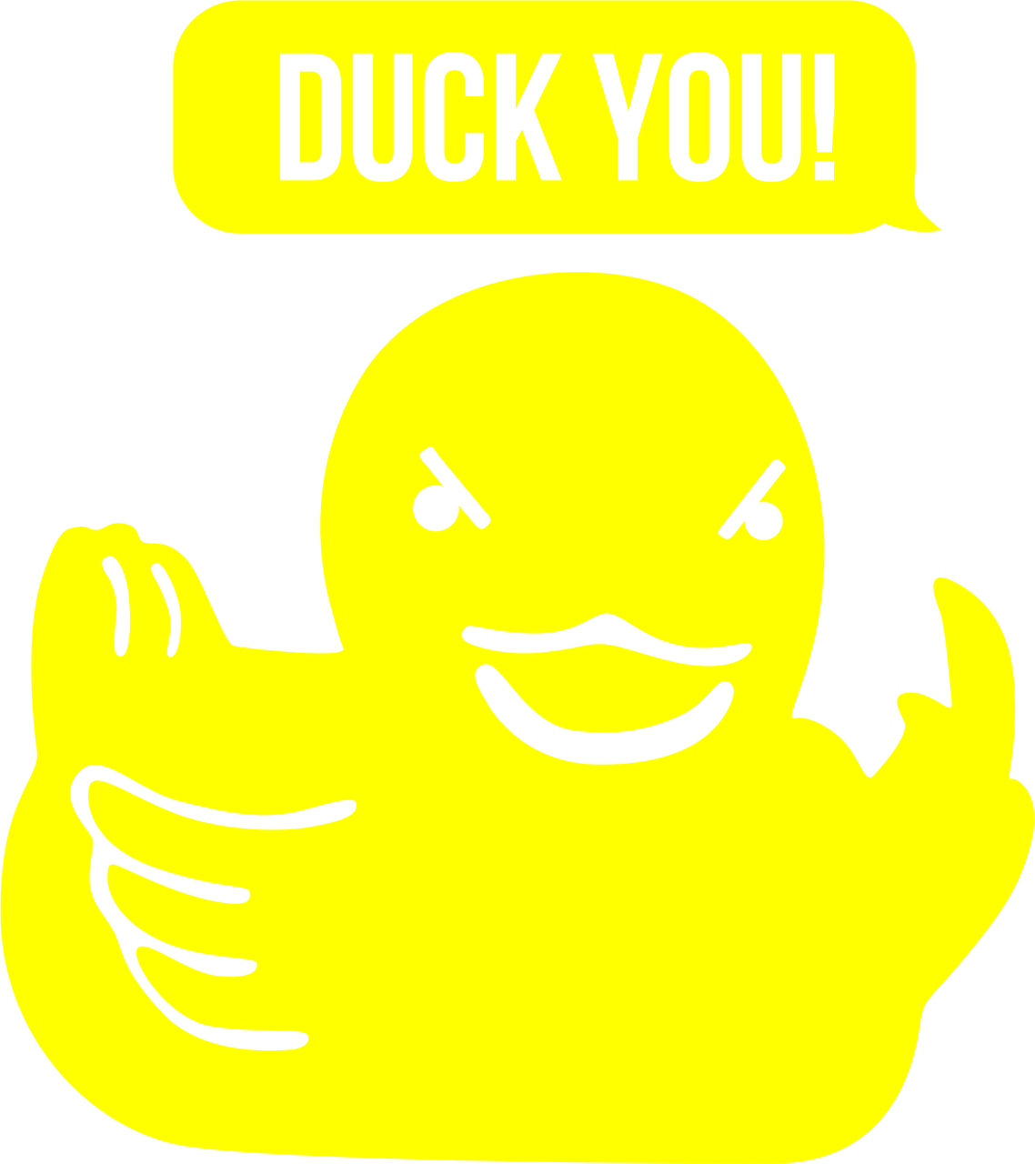 Duck you! Sticker on car. Вологостійка наклейка на авто 20*20см, жовтий ...