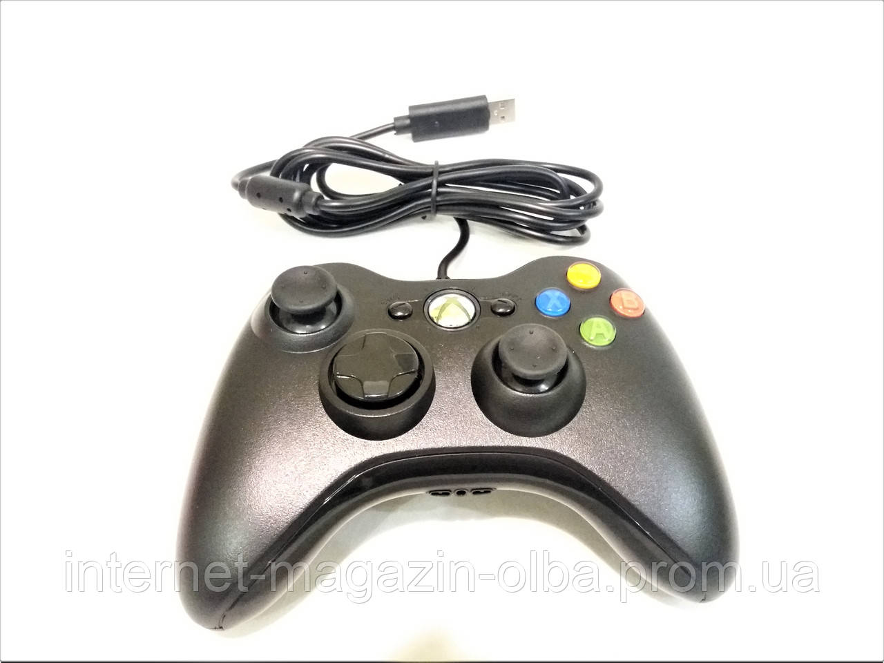 Джойстик Хbox 360 Проводной Геймпад Черный Для Приставки XBOX 360 и ПК ...