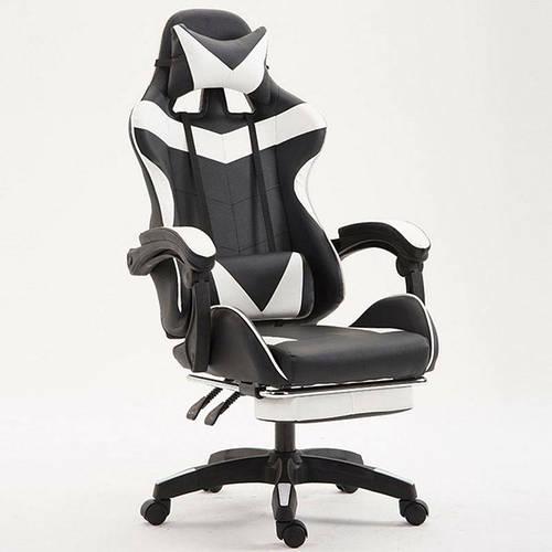 Купить Кресло геймерское RACER WHITE с подставкой для ног белое игровое ...
