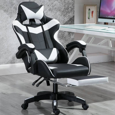 Купить Кресло геймерское RACER WHITE с подставкой для ног белое игровое ...