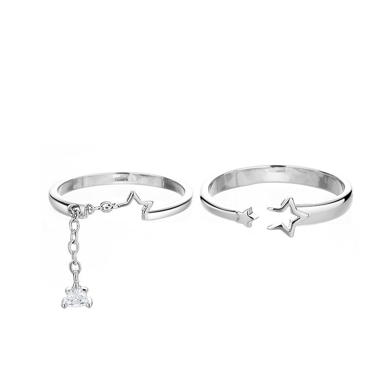 Парные кольца с звездой / парные украшения для влюбленных / подарок на ...