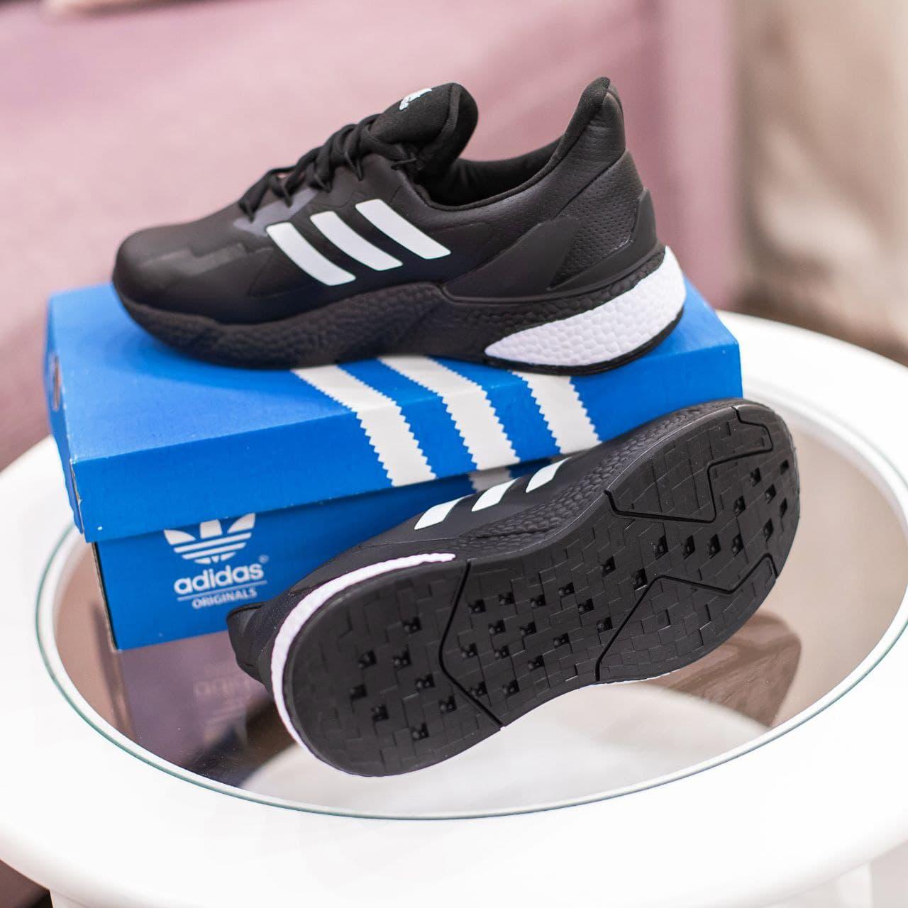 Мужские кроссовки Adidas черные с белым модные замшевые кроссовки ...
