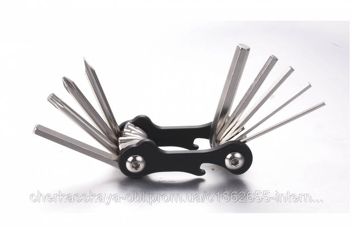 Купити Мультитул Ken Tech Kl 9834a чорний 10 функцій шестигранники викрутки відкривачка ціна