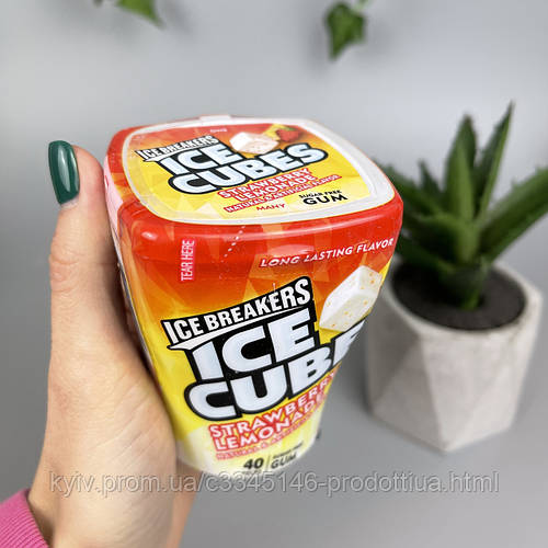 Купить Жевачки Ice Breakers Ice Cubes Strawberry Lemonade 40 шт, цена ...