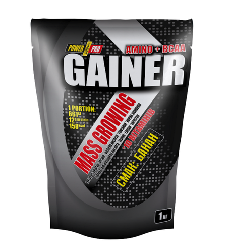 Купити Гейнер Gainer Amino + BCAA Power Pro 1 кг Банан, ціна 410 ...