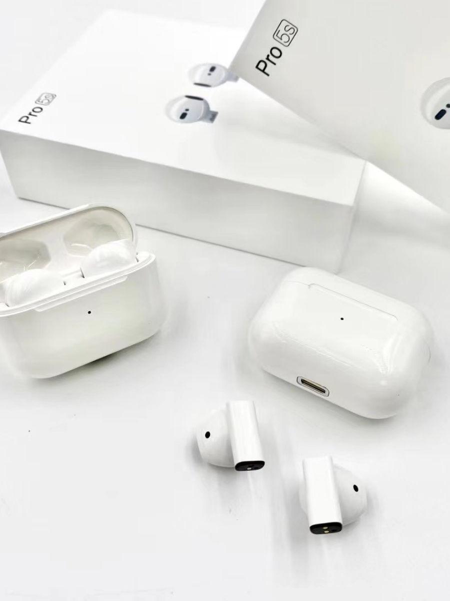 Беспроводные наушники AirPods Pro 5S белые Bluetooth аирподс сенсорные ...