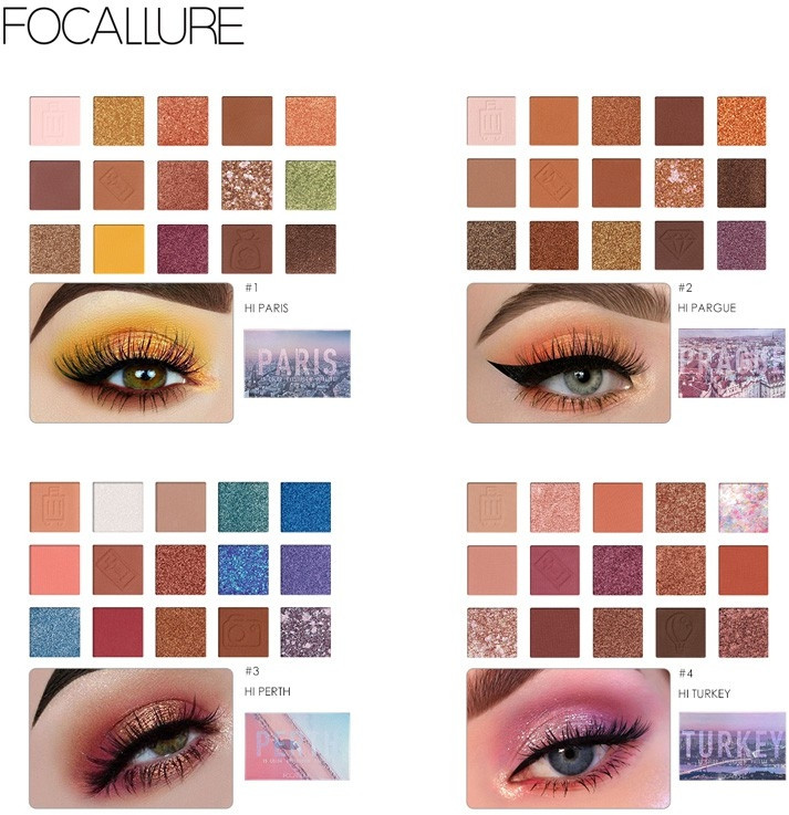 Палетка теней для век 15 оттенков - Focallure 15 Pan Eyeshadow Go ...
