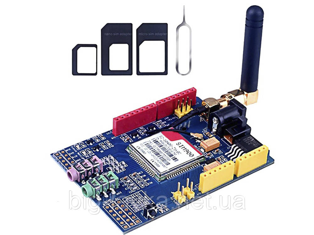 Модуль GSM GPRS SIM900 Shield для Arduino GSM 850 900 1800 1900 МГц ...