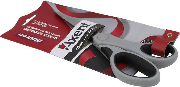 Ножиці офісн. "Axent" №6302-01 20см Duoton сір.-чорні(10)(100), цена: 103 ₴, купить на Prom.ua