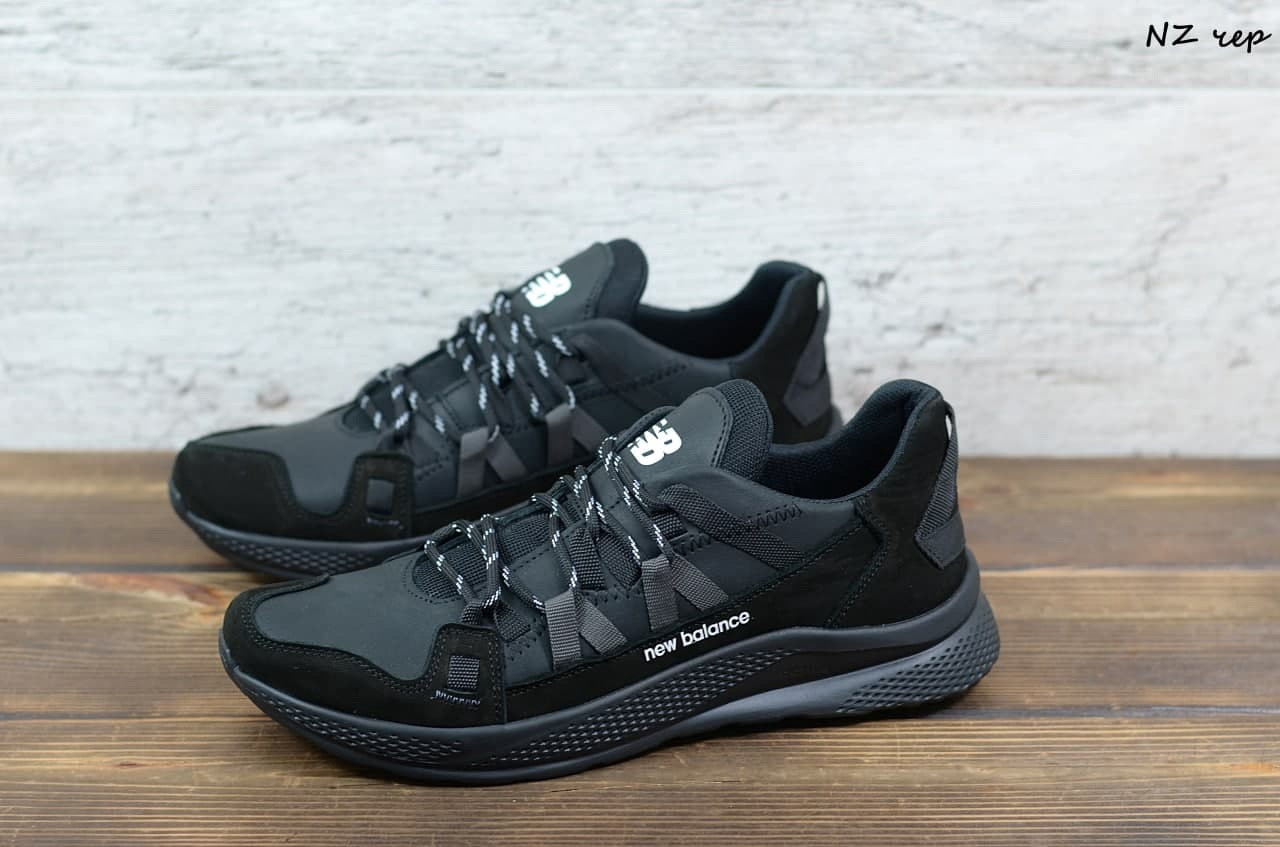 Мужские Кожаные Кроссовки New Balance Код: NZ Чер (286) Сезон: Весна ...