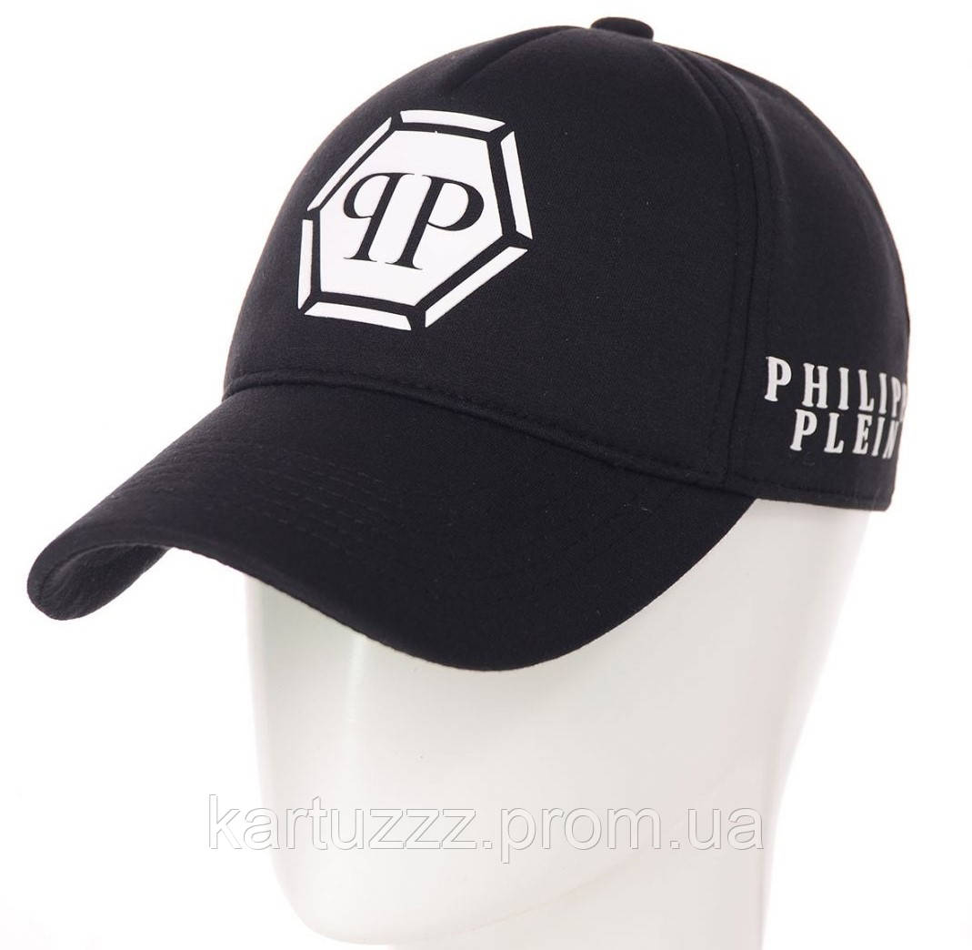 Бейсболка кепка з логотипом Філіп Плейн Philipp Plein чорна на ремінку ...