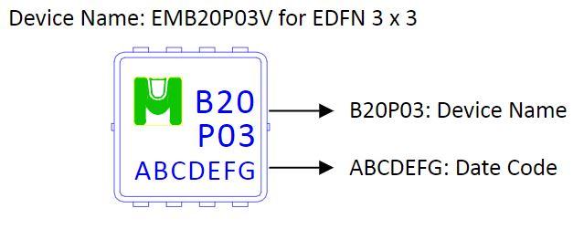 EMB20P03V, MOSFETs транзистор P канал, 30В 18А, QFN8: продажа, цена в ...
