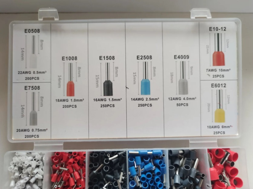 Набор Наконечников для Обжима Проводов - 1200 Шт для Кримпера — Купить ...