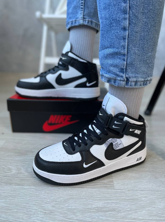 Мужские кроссовки Nike Air Force 1 High Utility Black White Найк Форсы ...