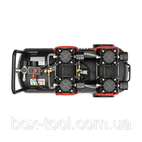 Компрессор 50 л, 2x1.1кВт, 220В, 8атм, 400 л/мин, 2800 об/мин, безмасляный, 4 цилиндра INTERTOOL ...