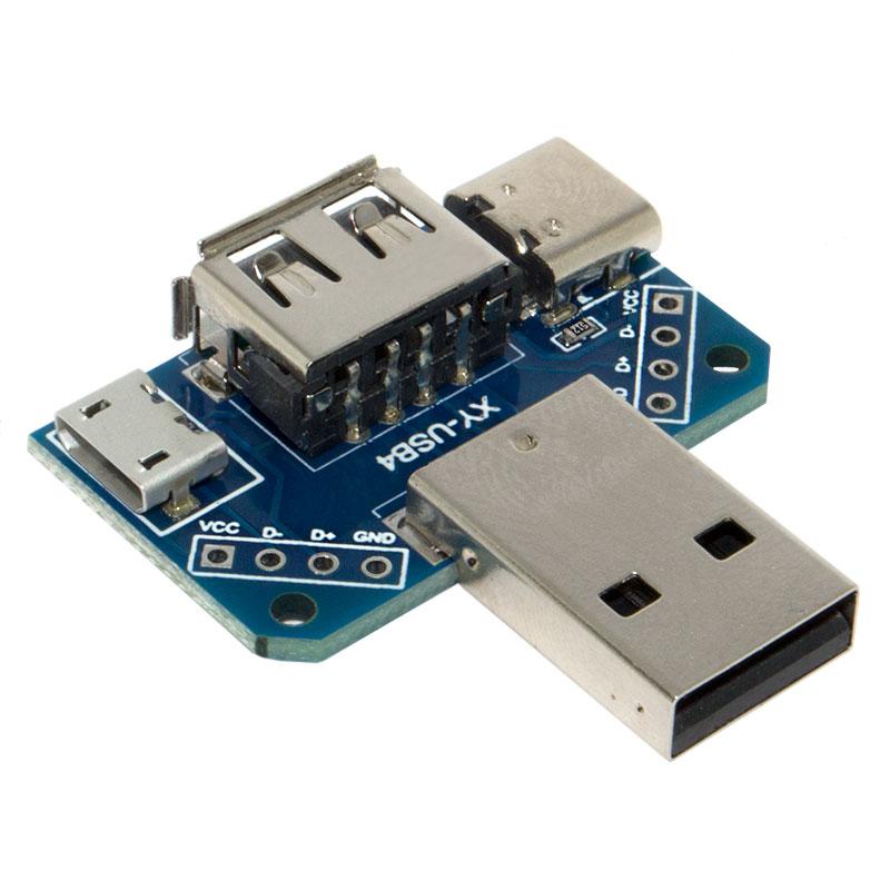 Модуль-переходник USB-AM - USB-AF - microUSB - TypeC: продажа, цена в ...