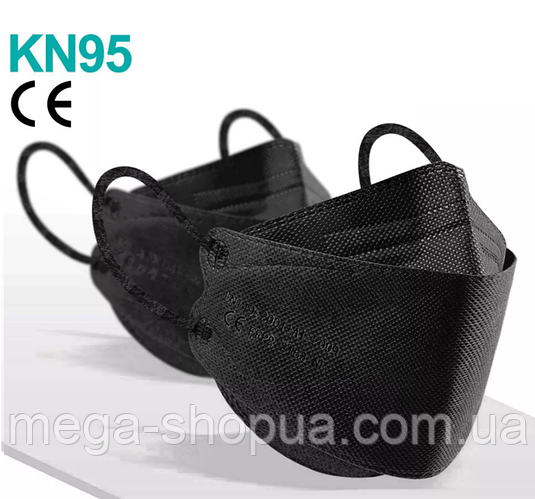 Защитная маска респиратор Premium KN95 / FFP2 Черная. Распиратор ффп2 FFP2 / KN95, цена 98 грн ...