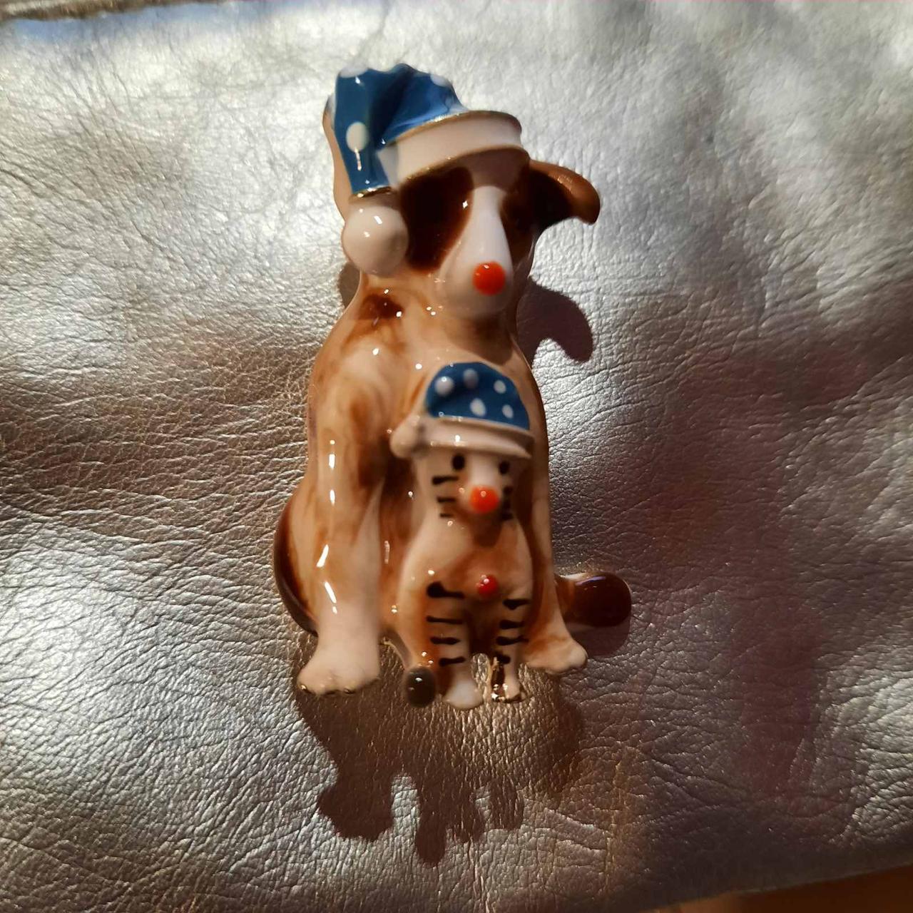 Обьемная Брошь Брошка Значок Джек Рассел Терьер Пес Собака и Кот Металл ...