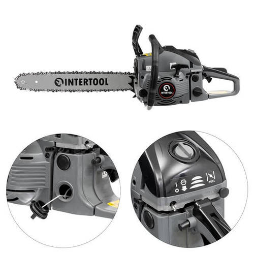 Купить Бензопила (мотопила) ланцюгова 2,2 кВт, 52 см3, 3200 об/хв, шина 45 см INTERTOOL DT-2208 ...