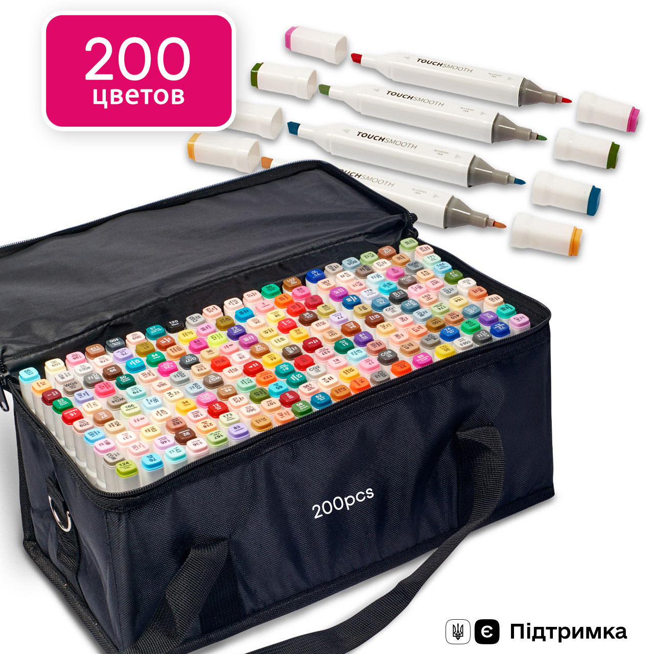 Маркеры TOUCH 200 цветов, самый большой набор маркеров для скетчинга на ...