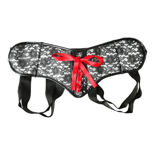 Трусы для страпона Sportsheets Sizeplus Greyandblack Lace Corsette