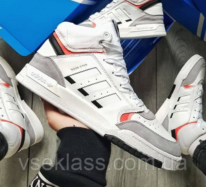 Купить Adidas Drop Step White High кожаные мужские кроссовки Адидас из ...