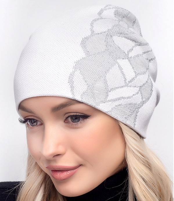 Нарядная Женская Шапка «Бэль» Из Нежного Кашемира Белом Цвете. — Купить ...
