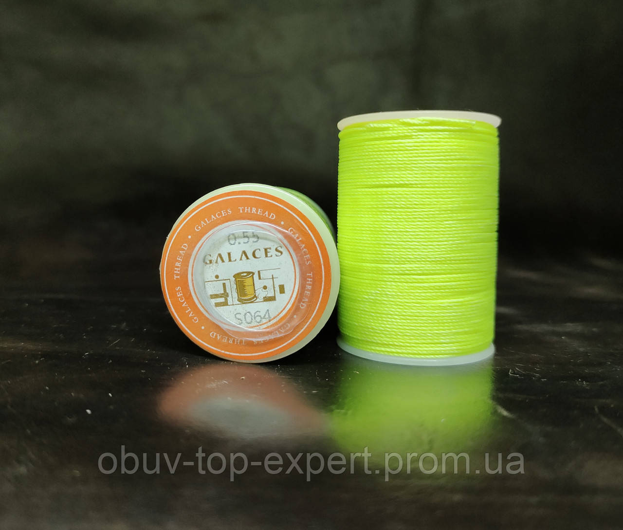 Galaces кругла, вощена нитка товщиною 0,55мм (S064), кол. салатовий ...