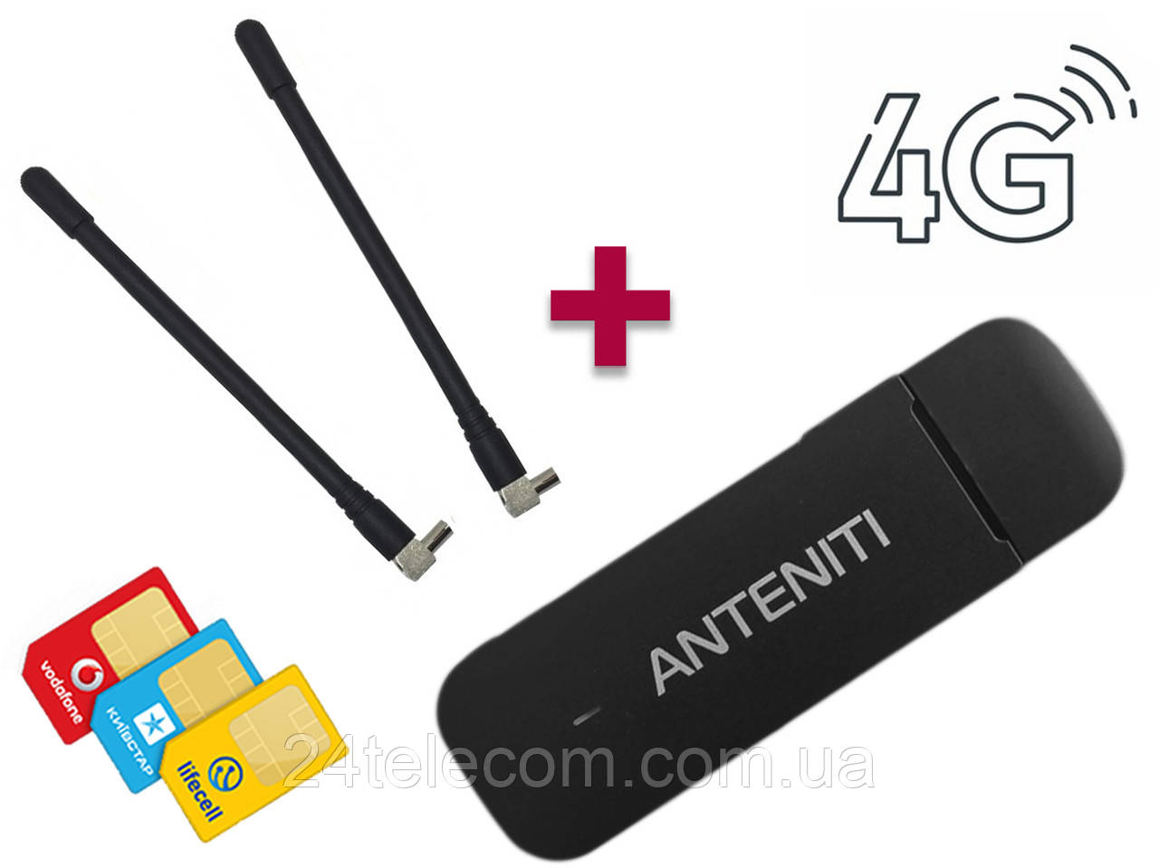 Мобільний модем 3G/4G Anteniti E3372h -153+ 2 антени посиленням 4dB: продаж, ціна у Миколаєві ...
