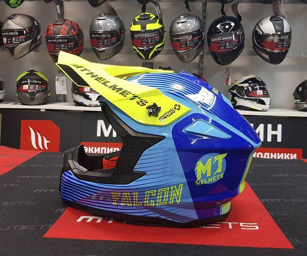 Купити Мотошолом MT FALCON System Gloss Fluor Yellow, ціна 4055 ₴ - Prom.ua (ID# 1585835468)