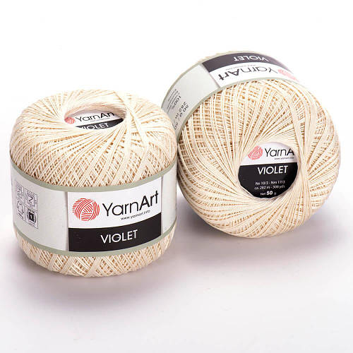YarnArt VIOLET (Виолет) № 6282 слоновая кость (Пряжа мерсеризованный ...